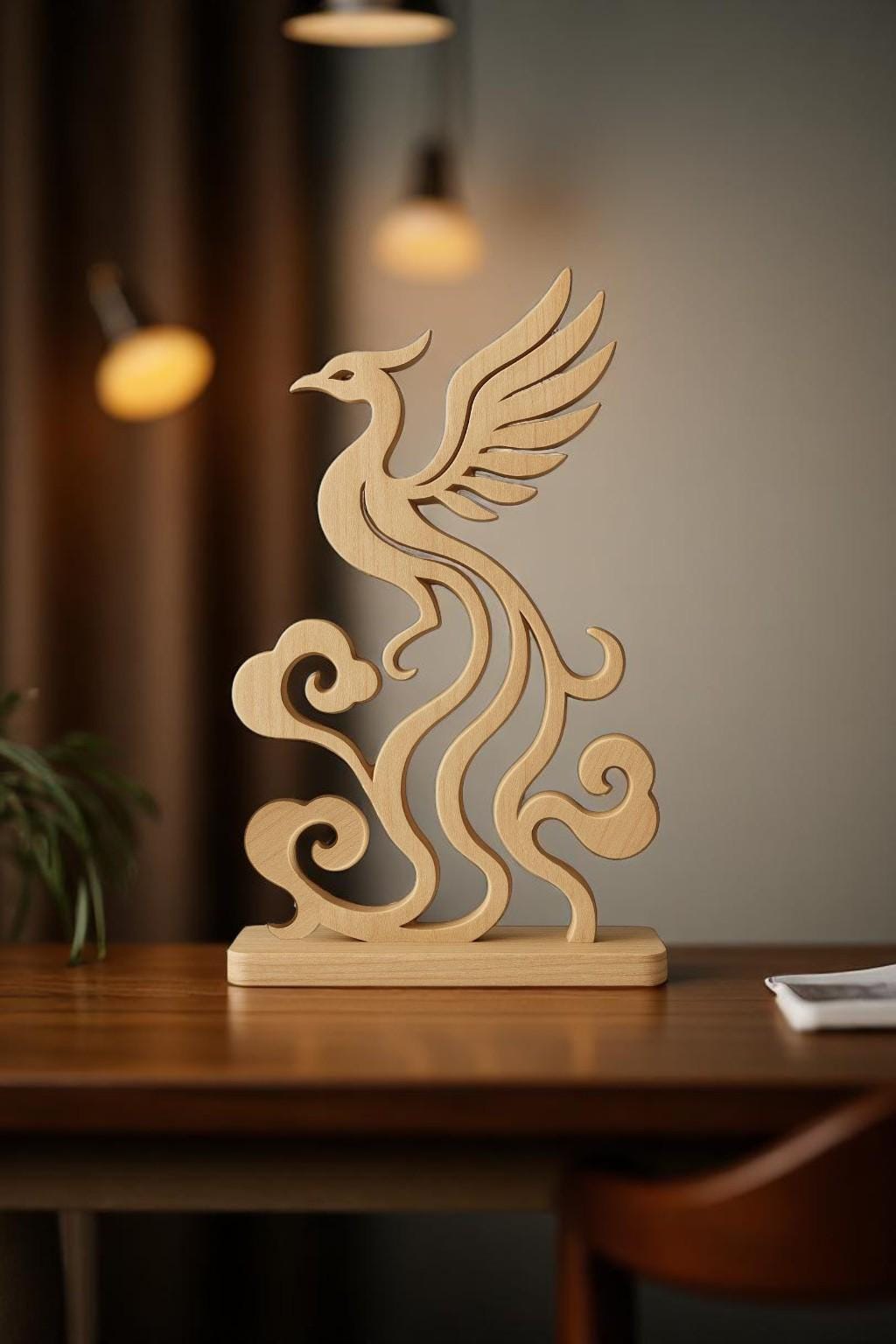 Phoenix Wood Art, Laser Cut Home Decor (svg Dxf Eps Pdf) - Etsy