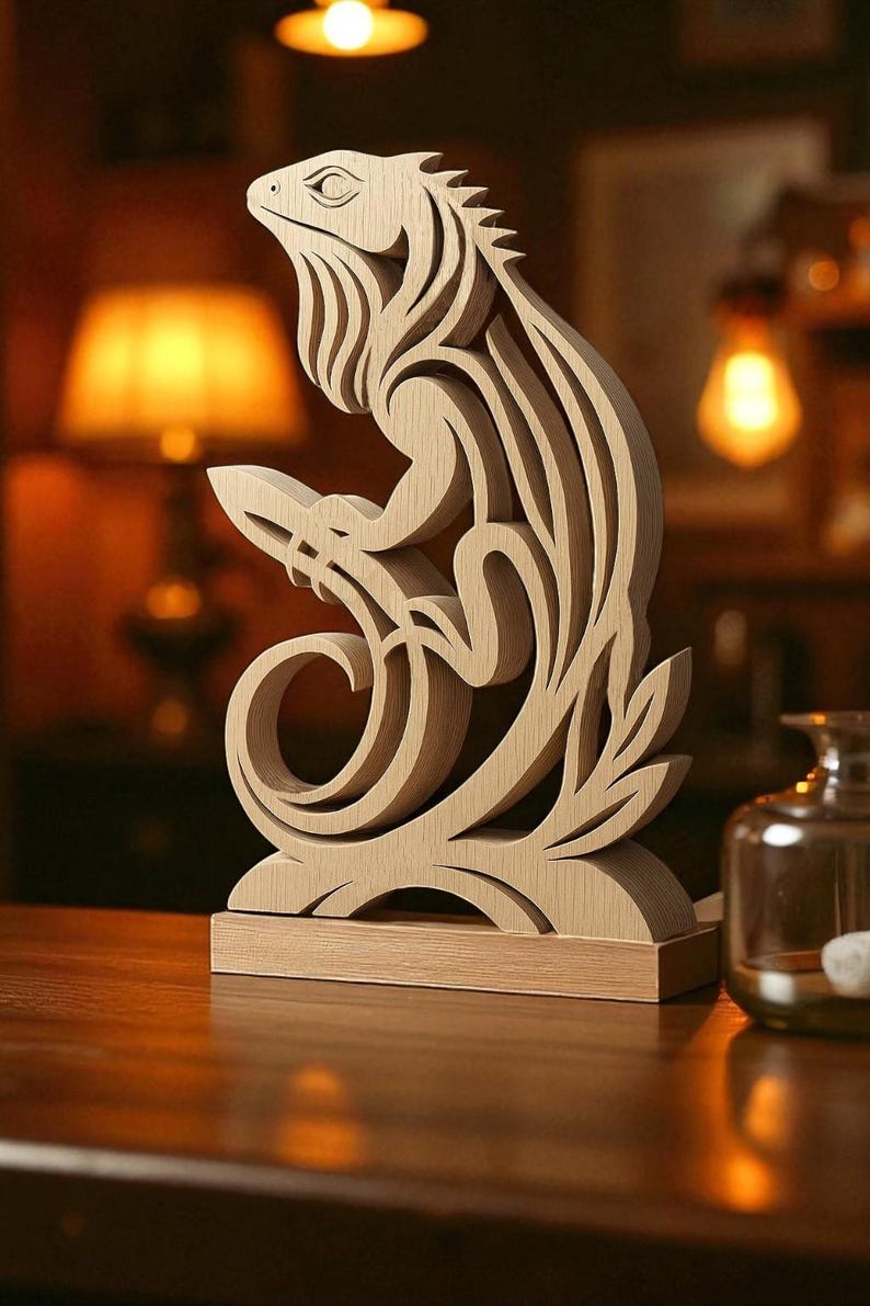 Laser Cut Wooden Iguana Art, Rustic Home Decor (digital Download) - Etsy