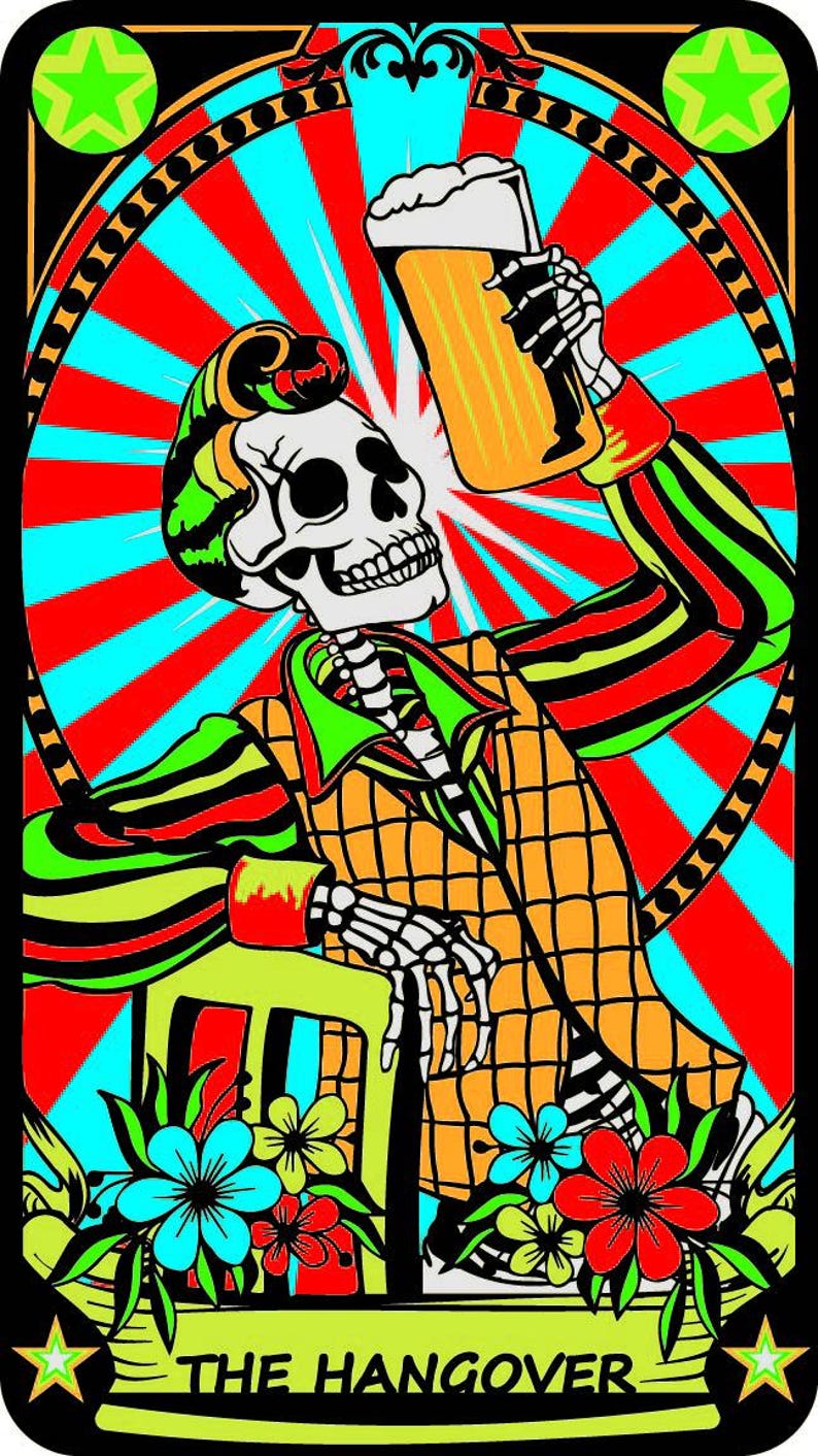 The Hangover Tarot Card SVG PNG DXF File Mandala Tarot Card Funny ...