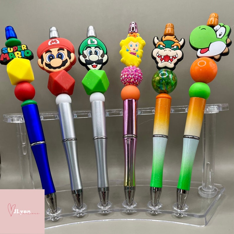 Super Mario Bros Beaded Pens // Mario Bros Beaded Pens // Character ...