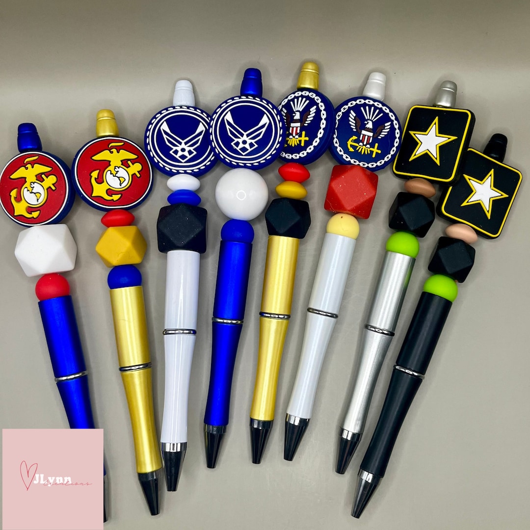 Military Beaded Pens // Army Beaded Pen // Navy Beaded Pen // Marines ...