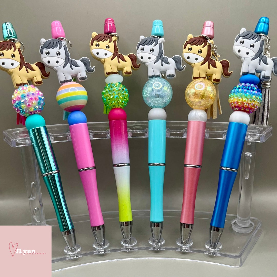 Horse Beaded Pens // Cute Horse Beaded Pens // Gray Horse Beaded Pen // Brown Horse Beaded Pen ...