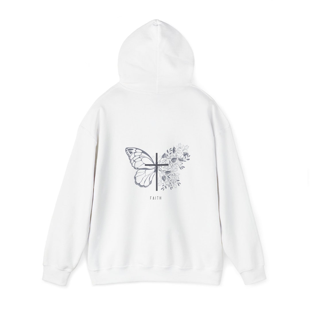 Christian Jesus Aesthetic VSCO Cross Hoodie for Women Butterfly Wings ...
