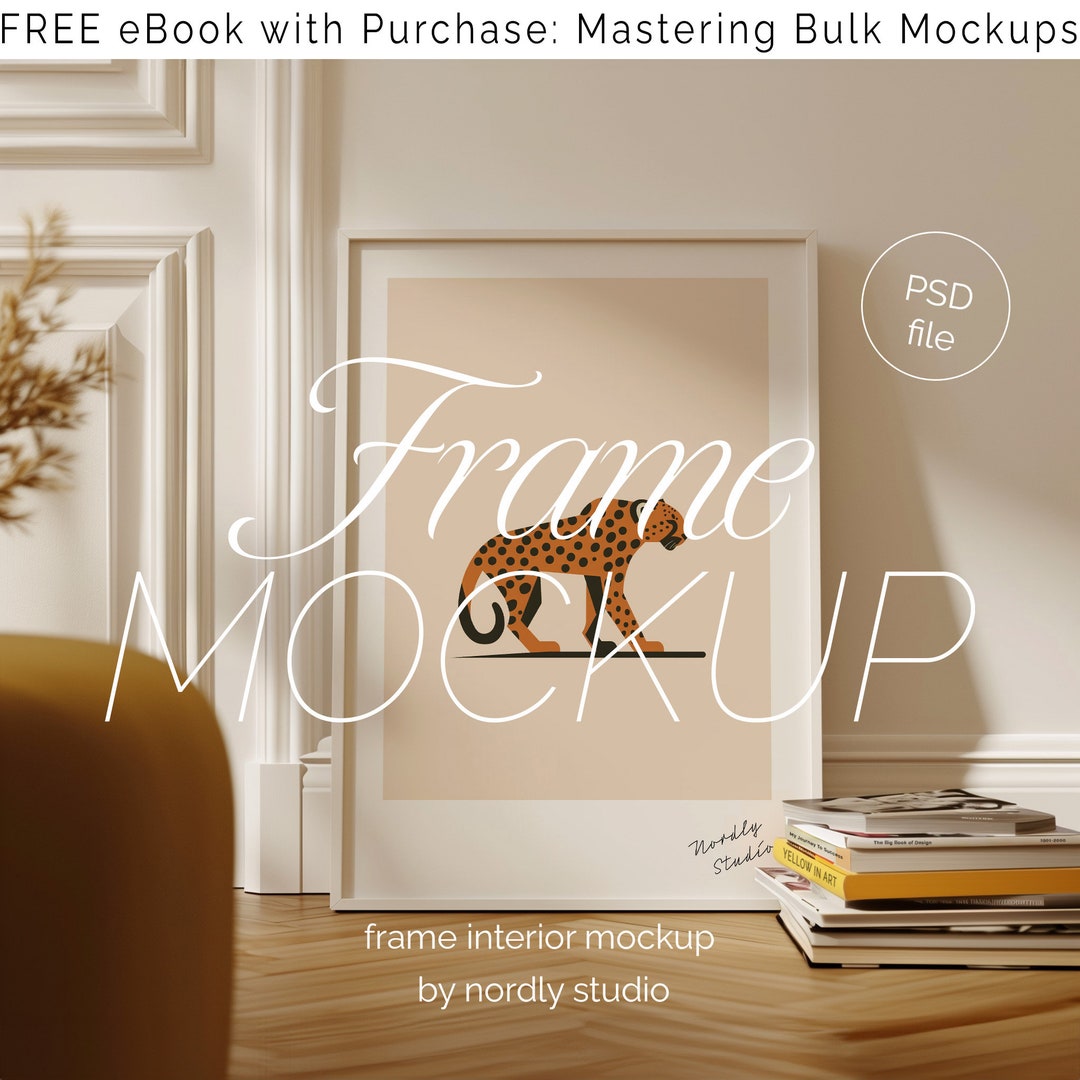 DIN A White Frame Photoshop Mockup for Art and Printables, ISO Leaning ...