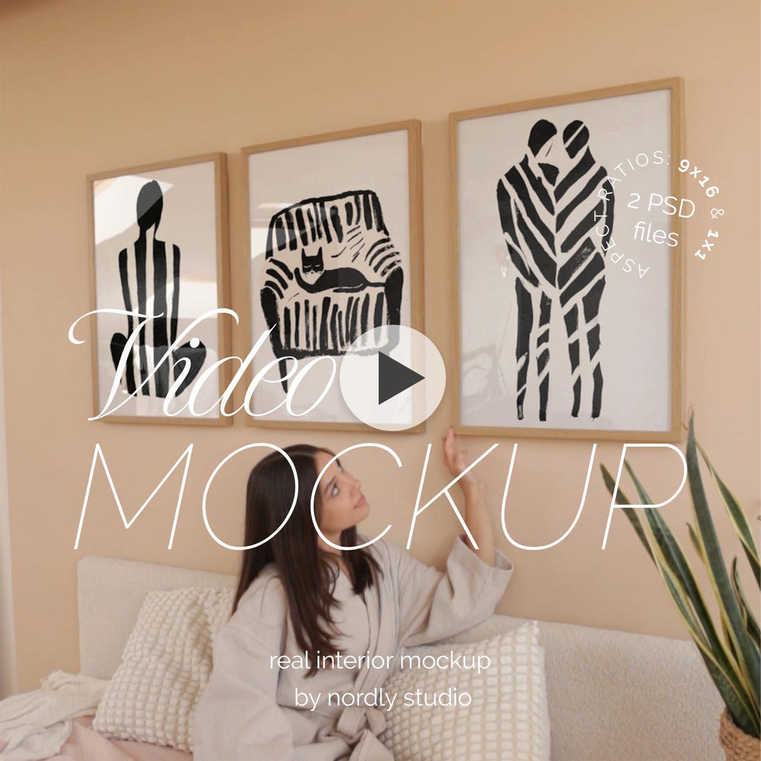 Animated Wall Art Reel Mockup: DIN A, 1x1 & 9x16 Ratio (PSD/MOV) - Etsy