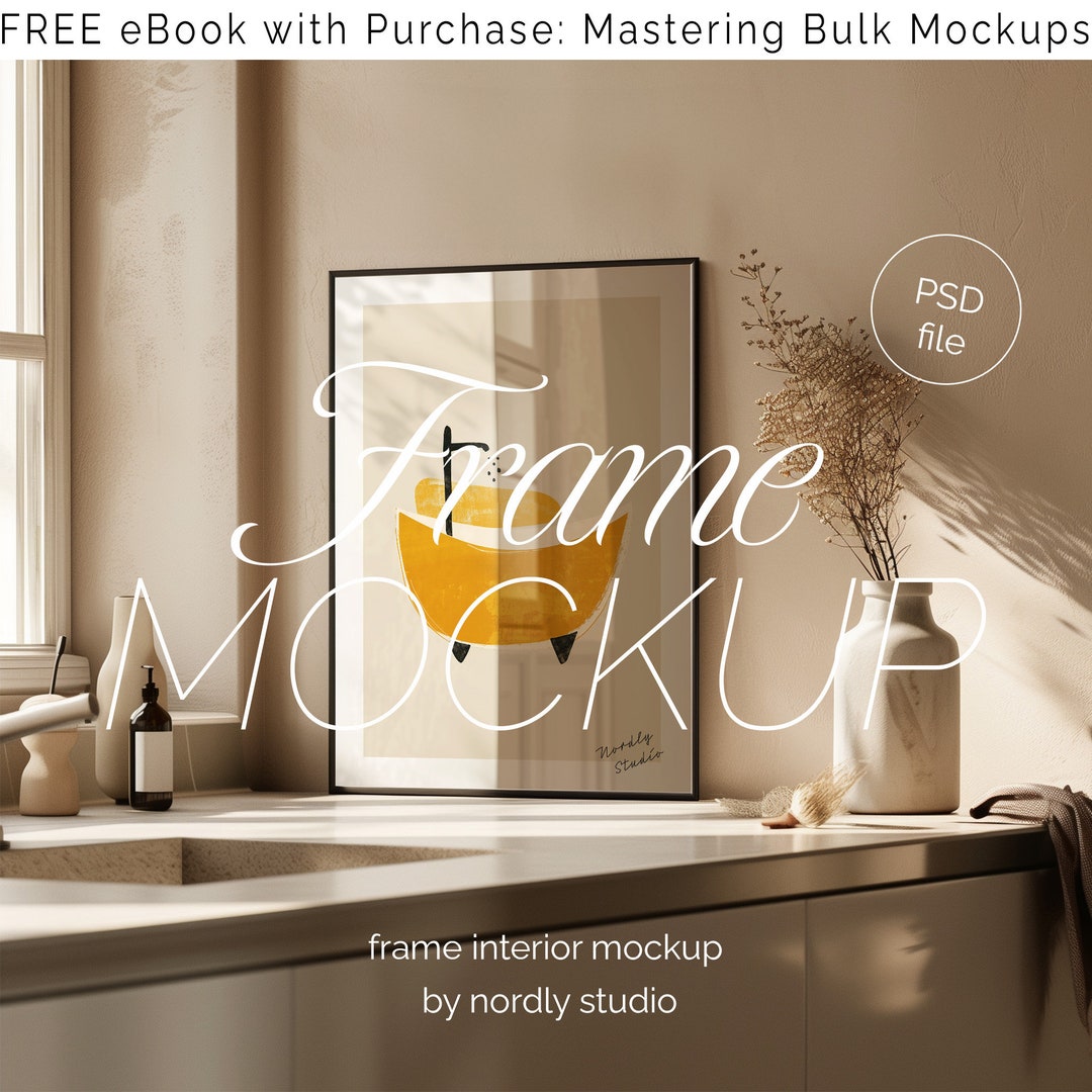 DIN A Leaning Frame Mockup for Photoshop, PSD Frame Mockup A2 Template ...