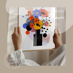 Frame Mockup With Person, DIN A Ratio, Thin Metal Frame, PSD Photoshop ...