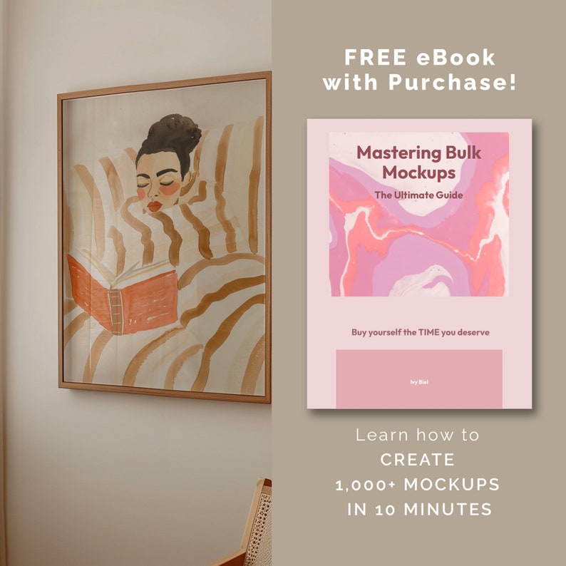 Vertical Wood Frame Mockup: A2 Size, Bookshelf Scene - Etsy