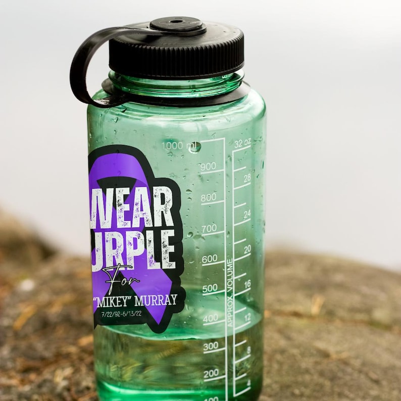 Custom Overdose Awareness Sticker, Personalized Purple Ribbon, Memorial ...