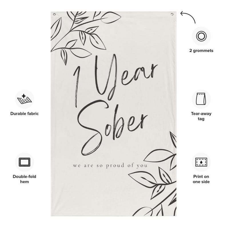 Custom Sobriety Banner, Personalized Sober Anniversary Sign ...