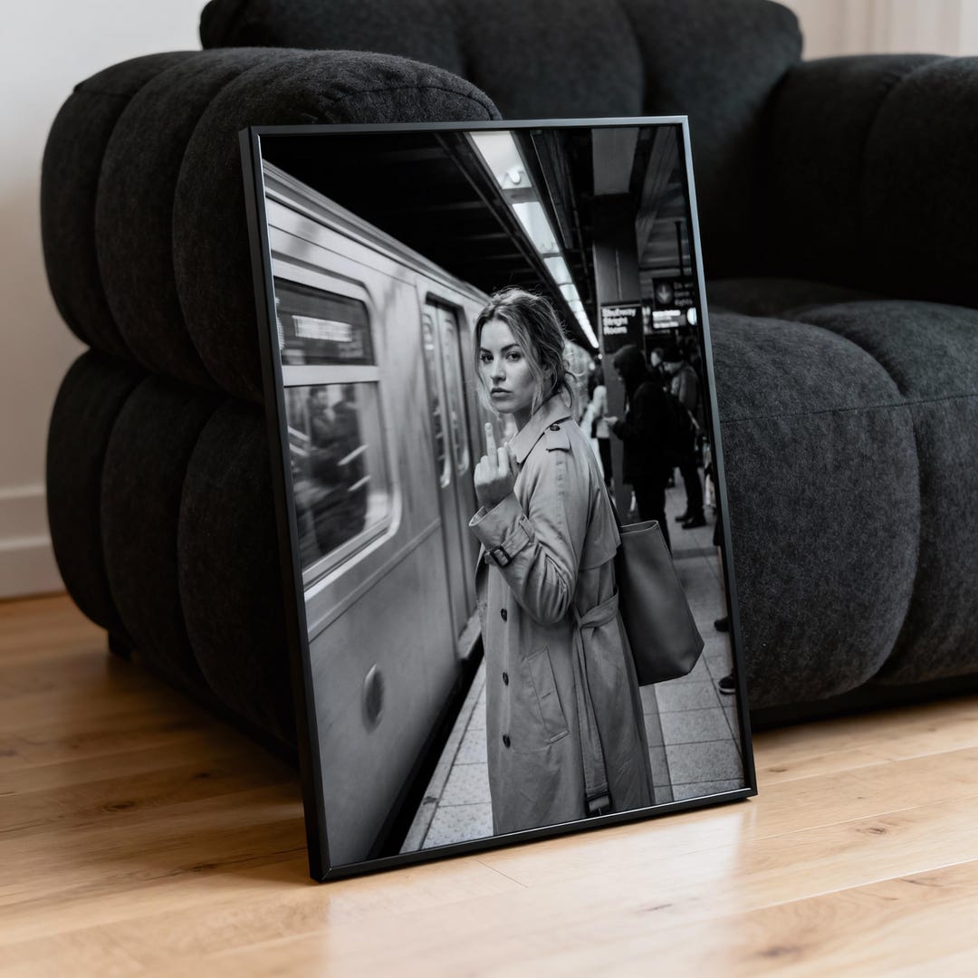 Black and White Edgy Woman Subway Street Photography, Urban Wall Art ...