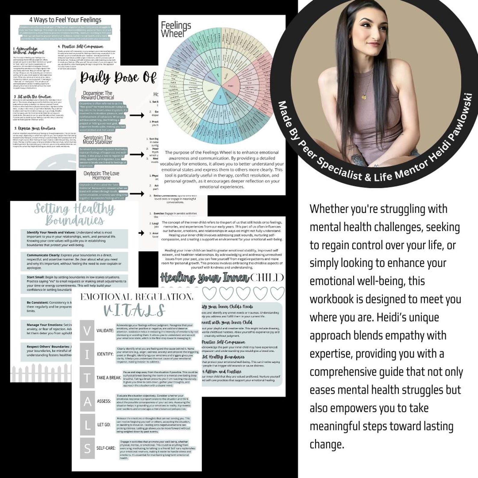 Inner Strength Mental Health Worksheet Bundle, CBT Printable Worksheets ...