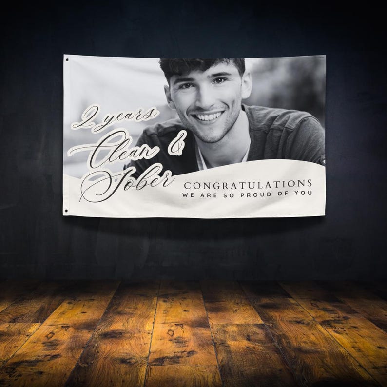 Custom Sobriety Banner, Personalized Sober Anniversary Sign ...