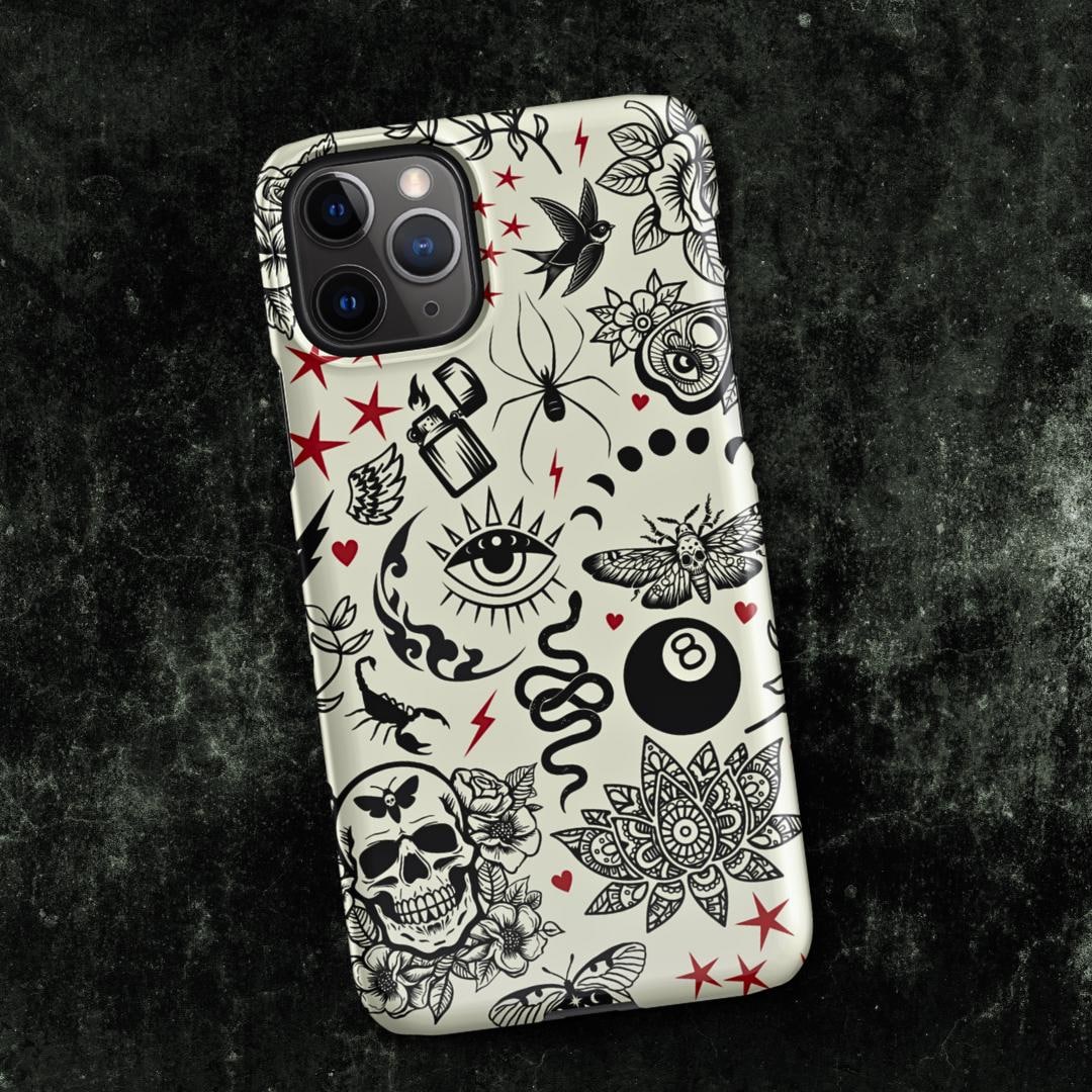 Traditional Tattoo Collage iPhone Case, Vintage Art Phone Cover - Etsy