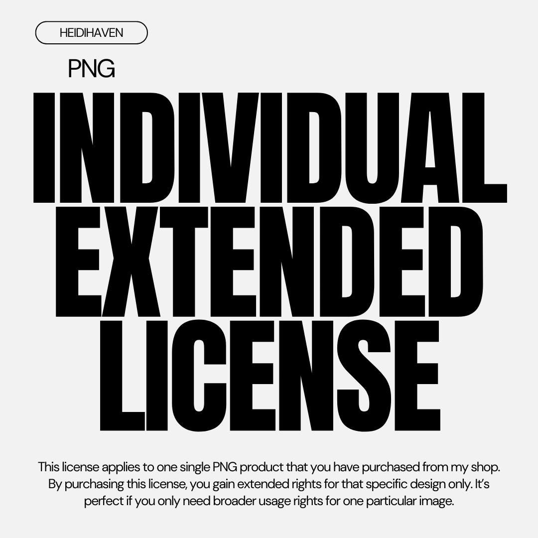 Individual Extended License for PNG File Purchases - Etsy