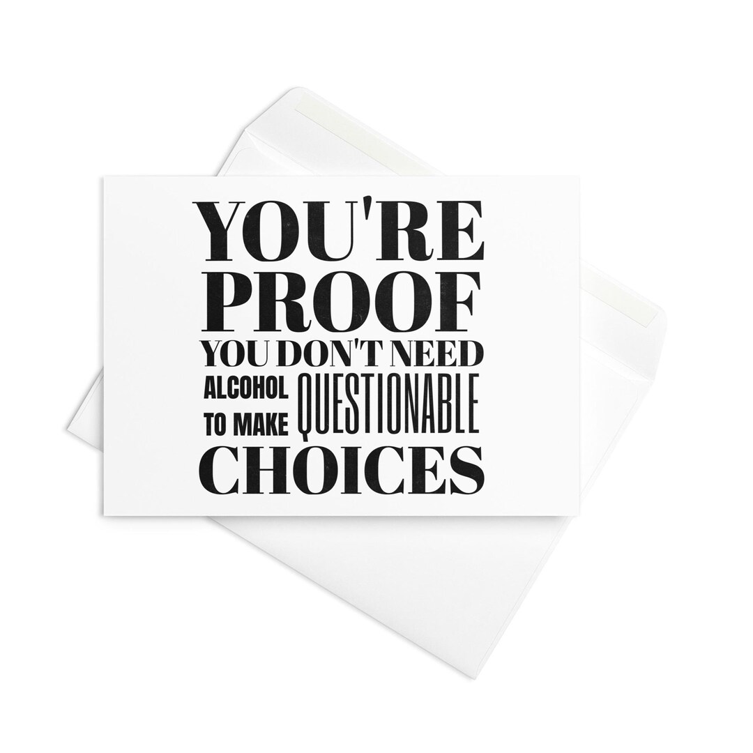 You're Proof Sober Greeting Card, Sober Anniversary Card, Funny Sober ...