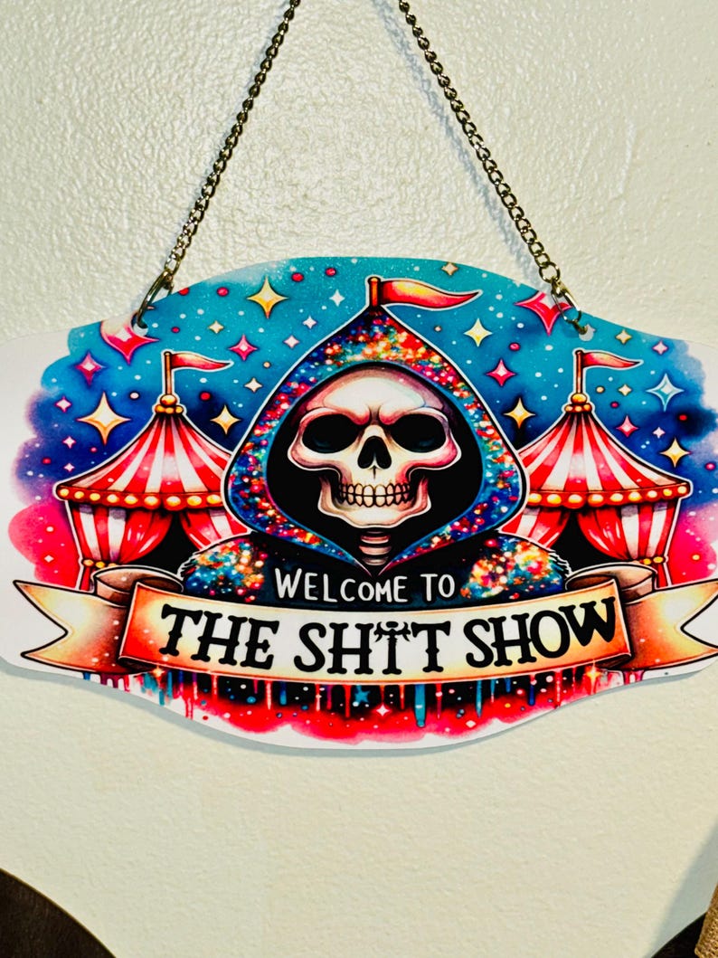 Welcome to the Shit Show Metal Door Hanger - Etsy