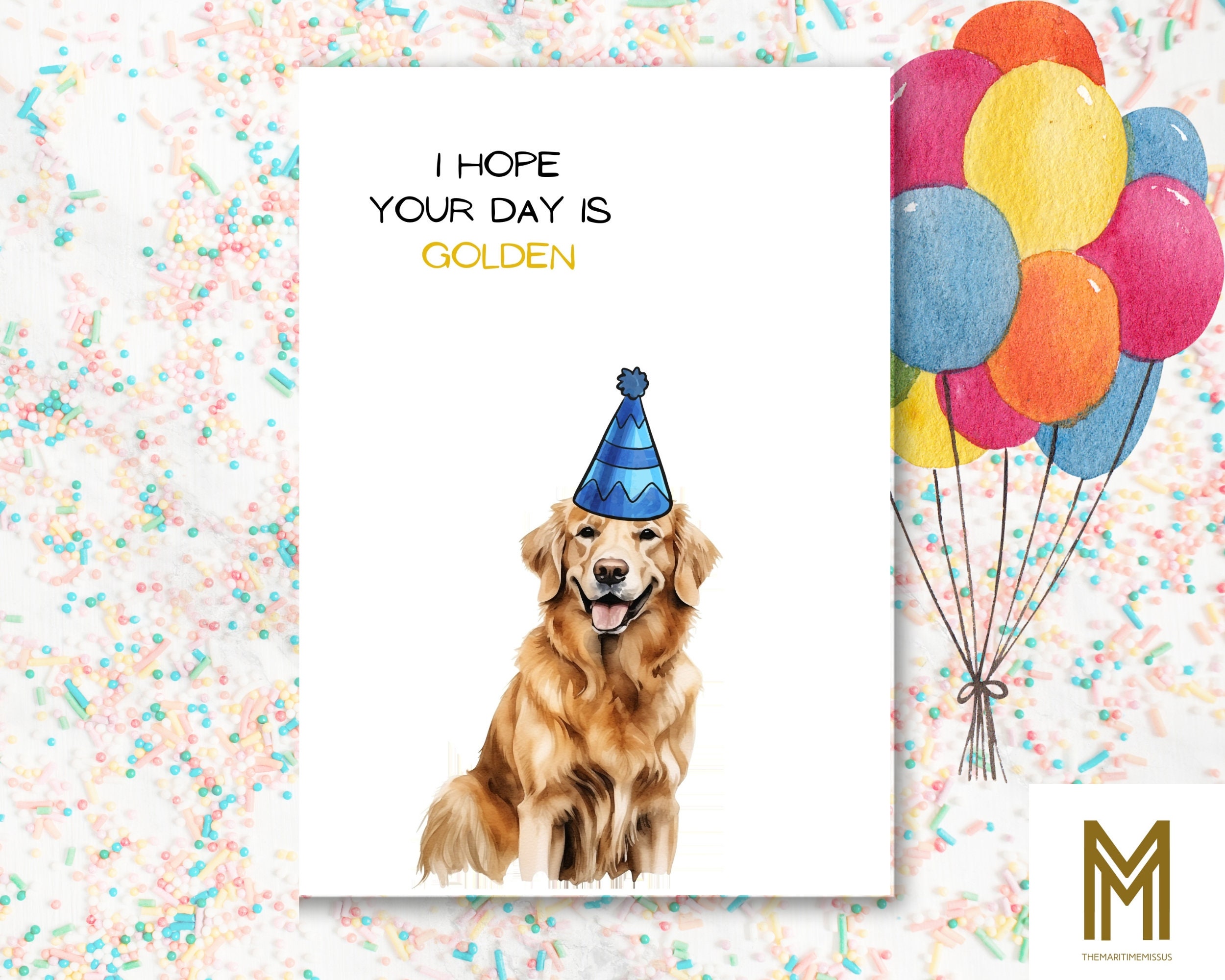 I Hope Your Day is Golden Birthday Card - Etsy