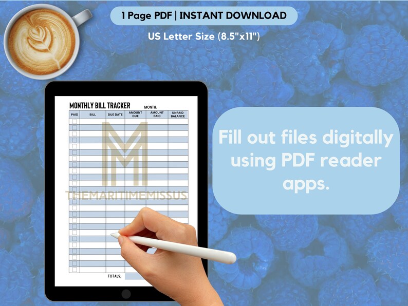 Monthly Bill Payment Tracker, Expense Log, Printable Expense Tracker ...
