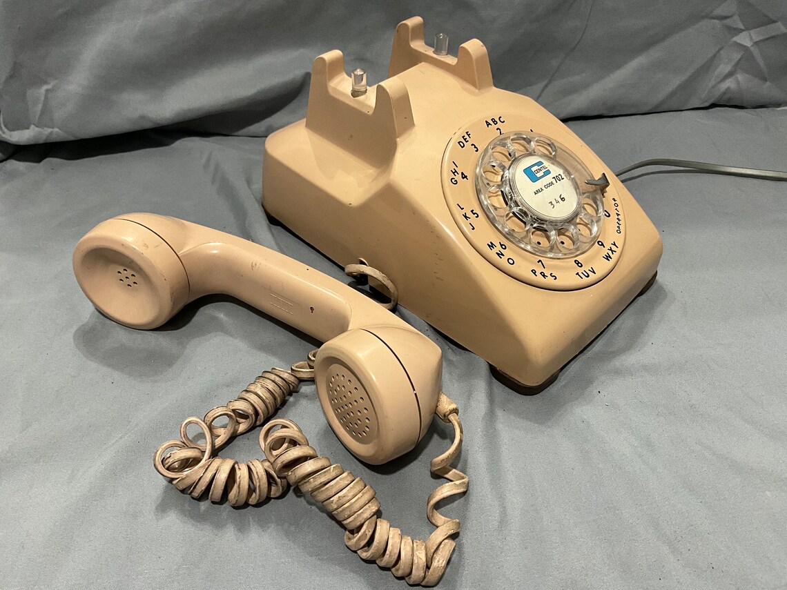 Vintage MCM Cream Rotary Desk Phone With Beige Rotary - Etsy