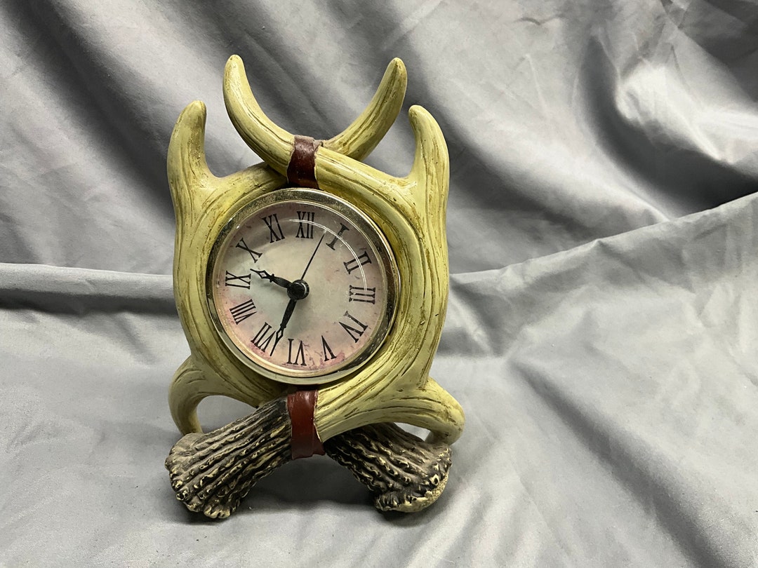 Antler Decorative Quartz Desk Clock. - Etsy