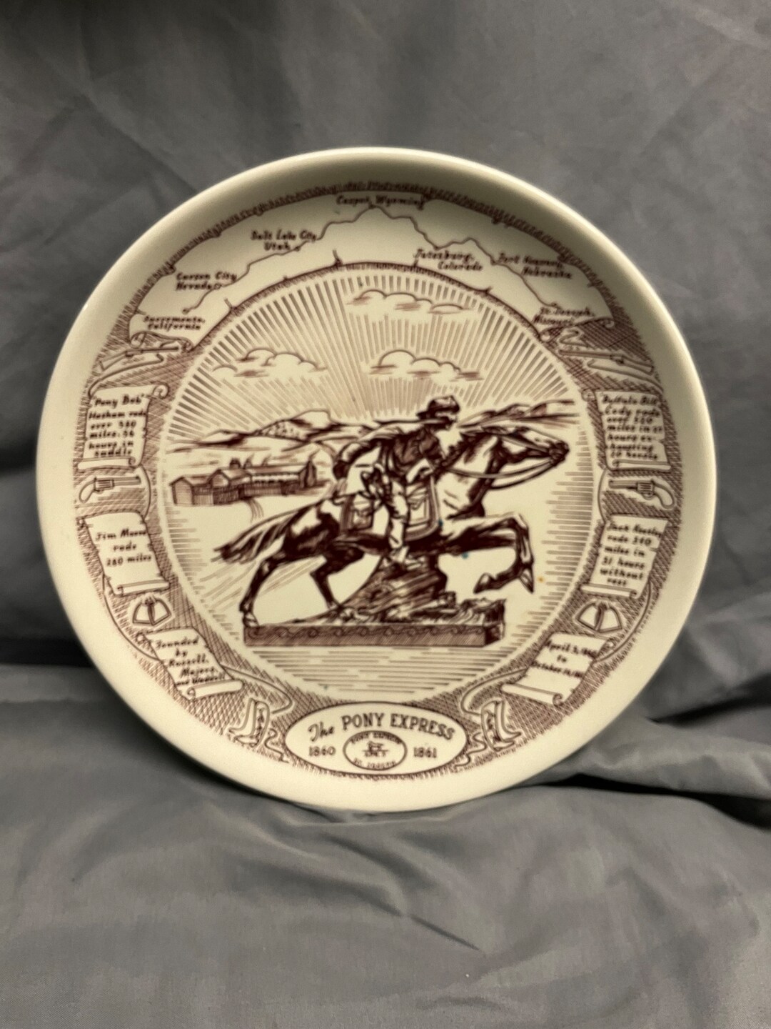 The Pony Express Collector Plate - Etsy