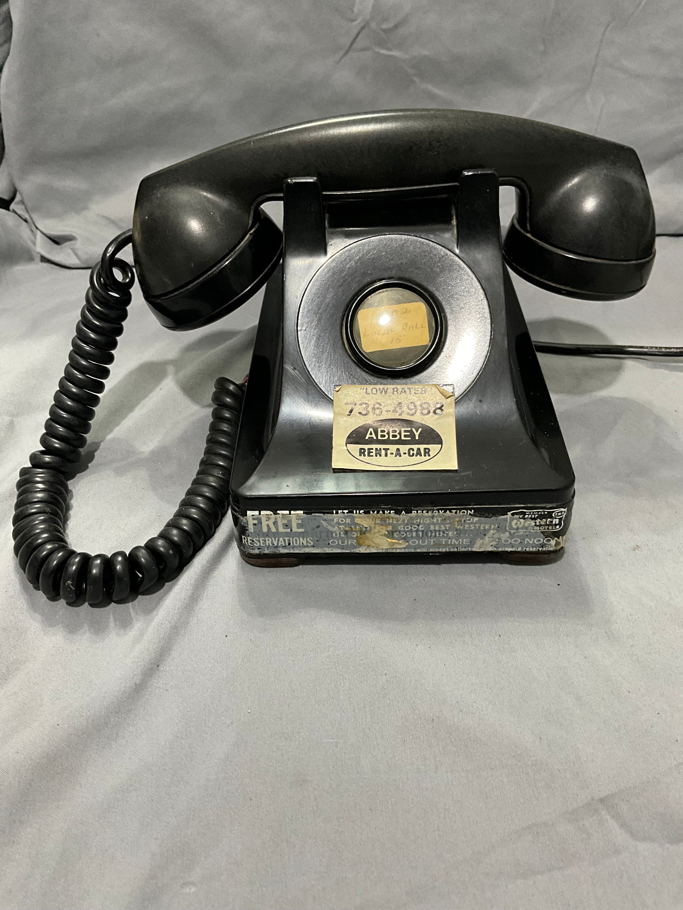 Vintage MCM Black Western Electric Telephone Without Dial - Etsy