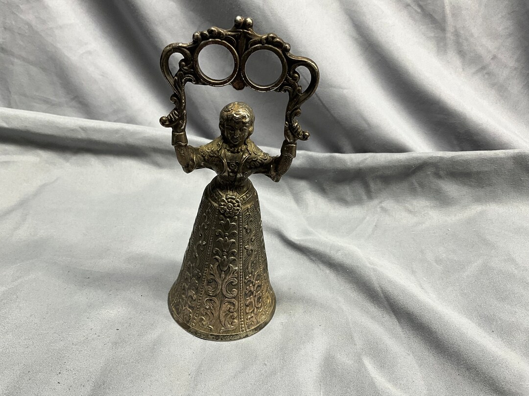 Vintage Silverplated 6 “ Wedding Bell Woman Holding Rings - Etsy