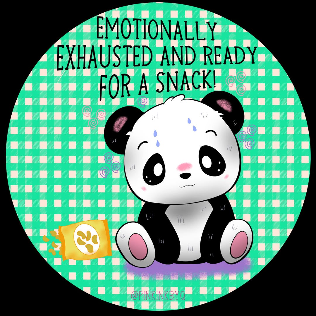 Emotionally Exhausted Panda Sticker - Etsy