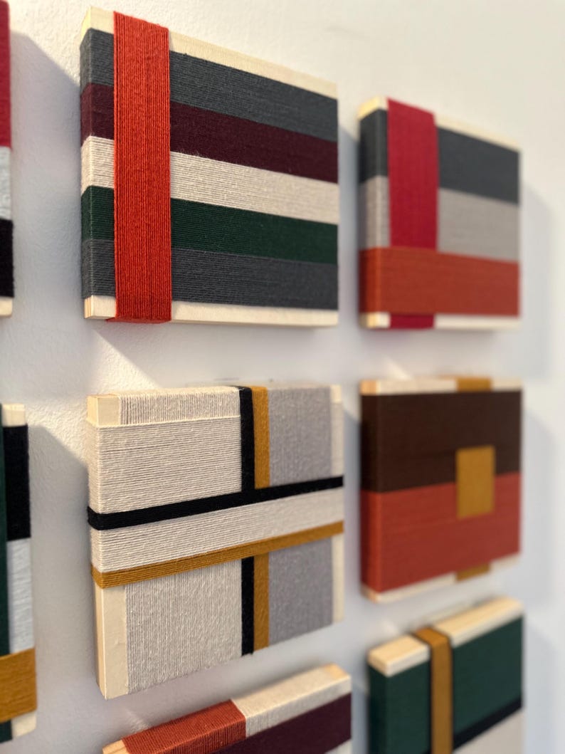 Abstract Textile Artworks Created by Hand Weaving and Wrapping Multi ...