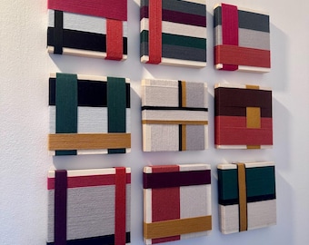 Abstract Textile Artworks Created by Hand Weaving and Wrapping Multi ...