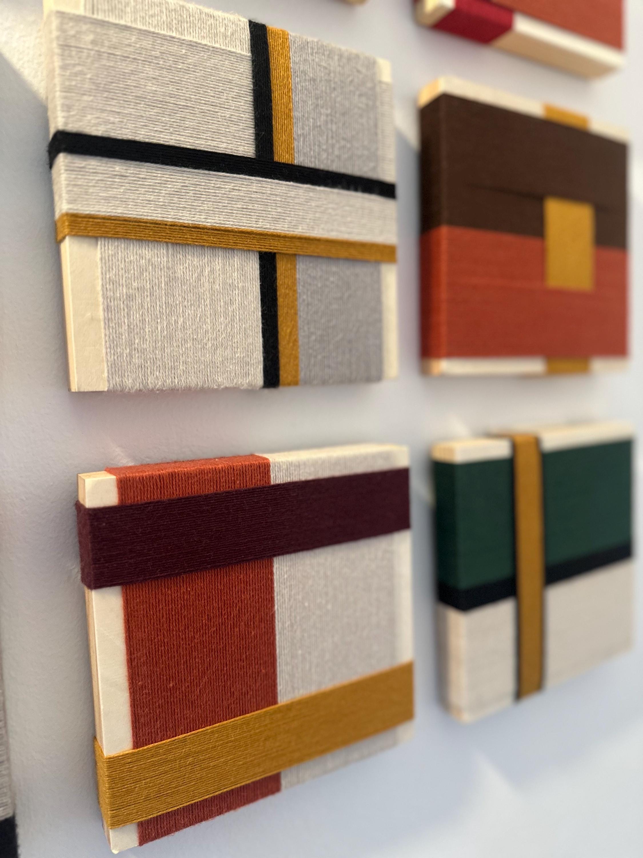 Abstract Textile Artworks Created by Hand Weaving and Wrapping Multi ...