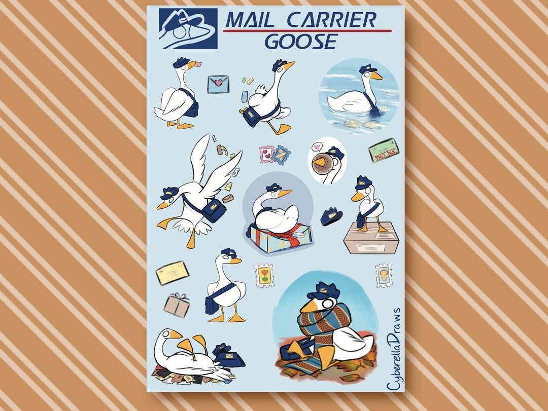 Mail Carrier Goose Sticker Sheet - Etsy