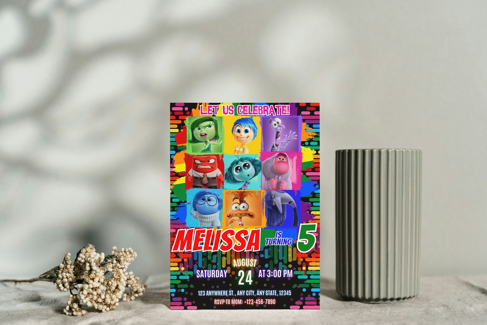 Editable Inside Out 2 Invitation, Inside Out 2 Invitation, Editable ...