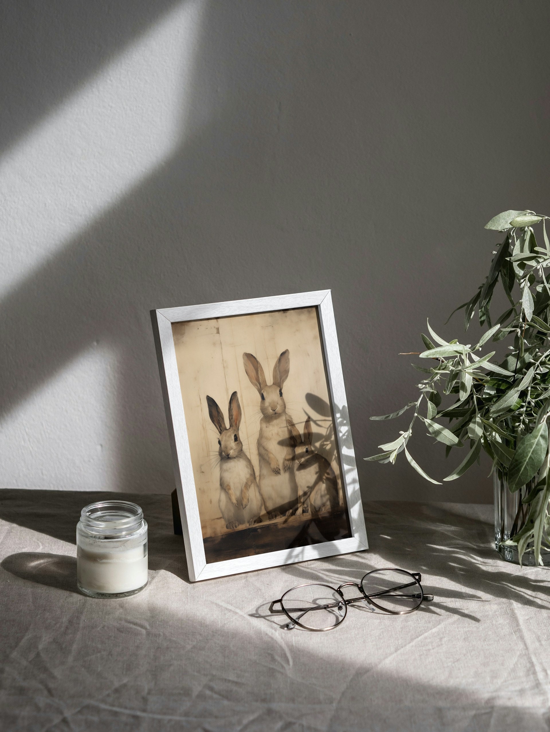 Rabbit Family Wall Art, Digital Print, Elegant Printable Wall Art ...