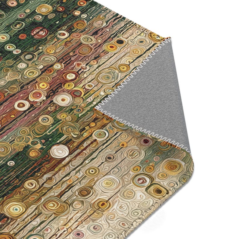 Gustav Klimt Inspired Area Rug, Low Pile, Funky, Colorful, & Unique ...