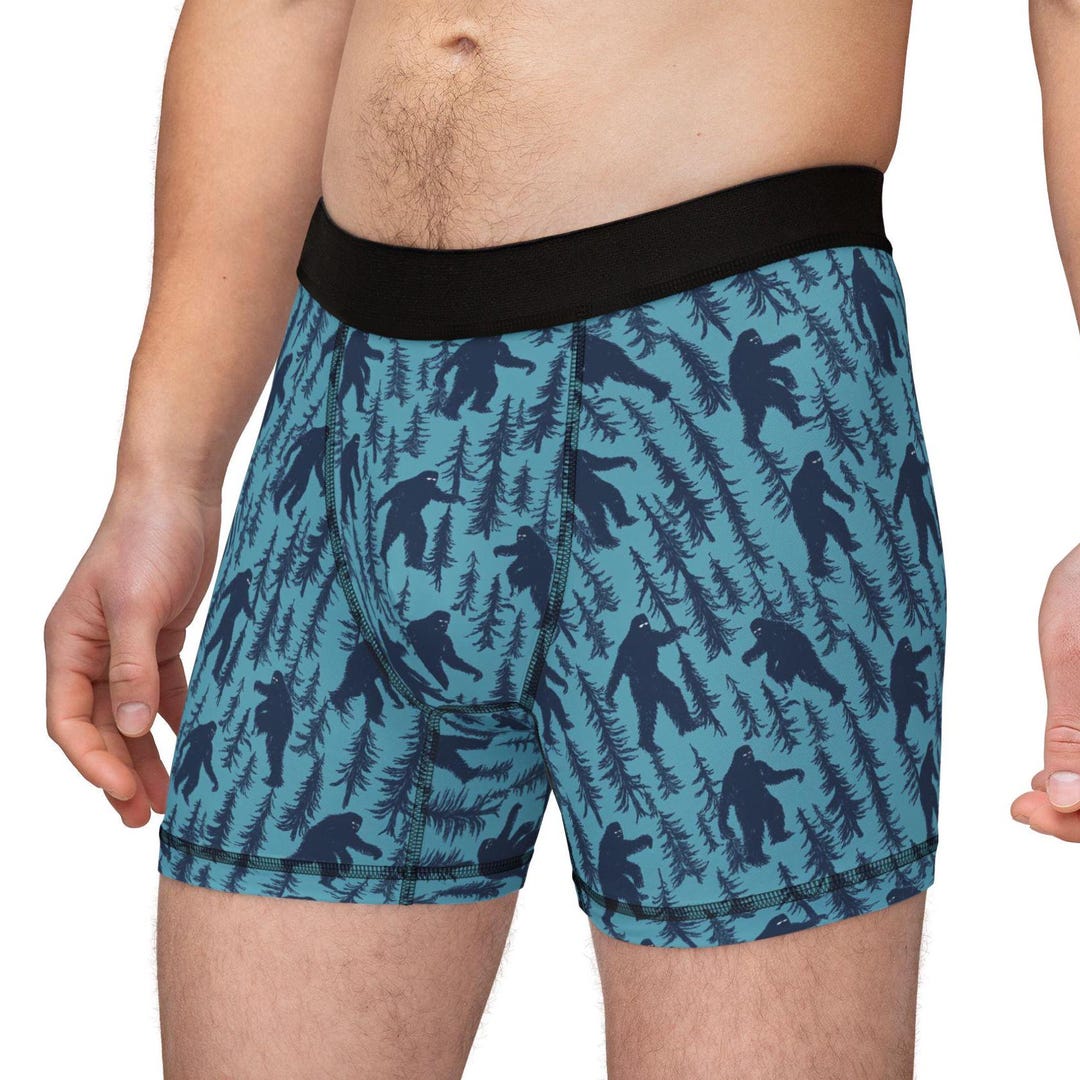 Bigfoot Men's Boxers, Funny Cryptid Gift Underwear, White Elephant ...