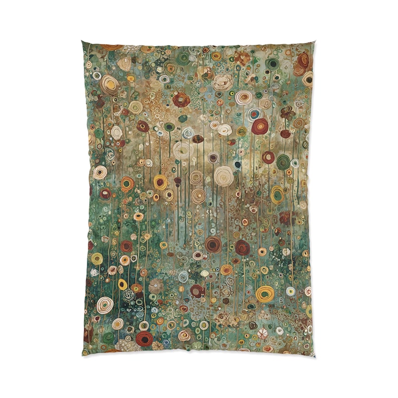 Gustav Klimt Inspired Bedspread, Botanical Summer Lightweight Bed ...