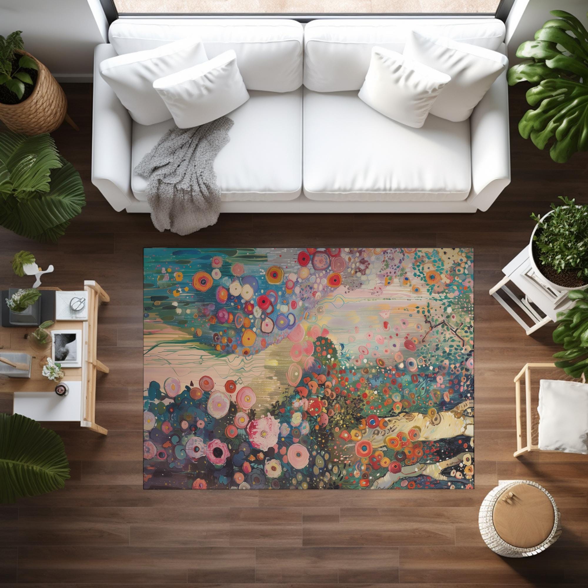Gustav Klimt Inspired Area Rug, Funky, Colorful, & Unique Area Rugs ...