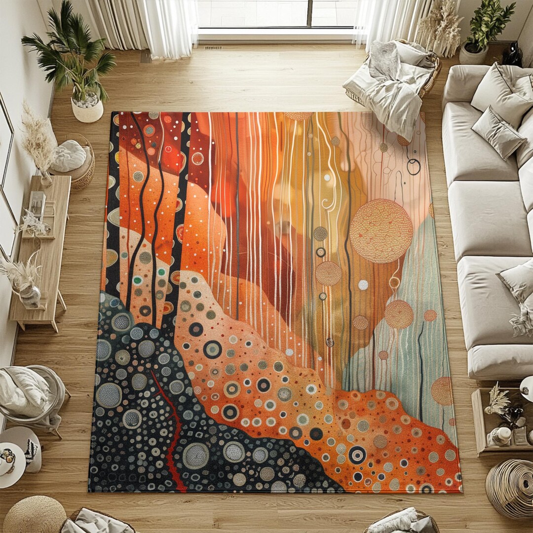 Gustav Klimt Inspired Area Rug, Funky, Colorful, & Unique Area Rugs ...