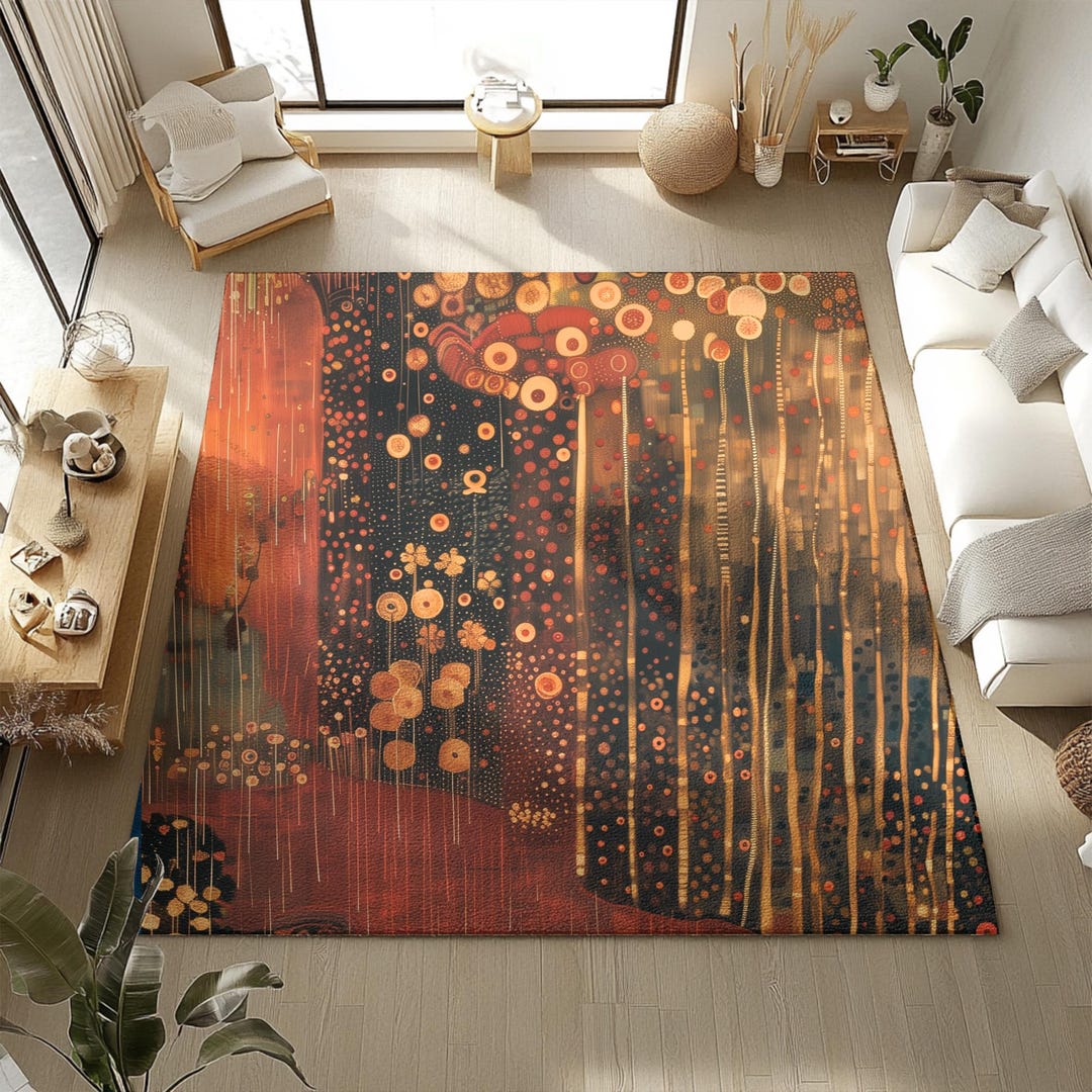 Gustav Klimt Inspired Area Rug, Funky, Colorful, & Unique Area Rugs ...