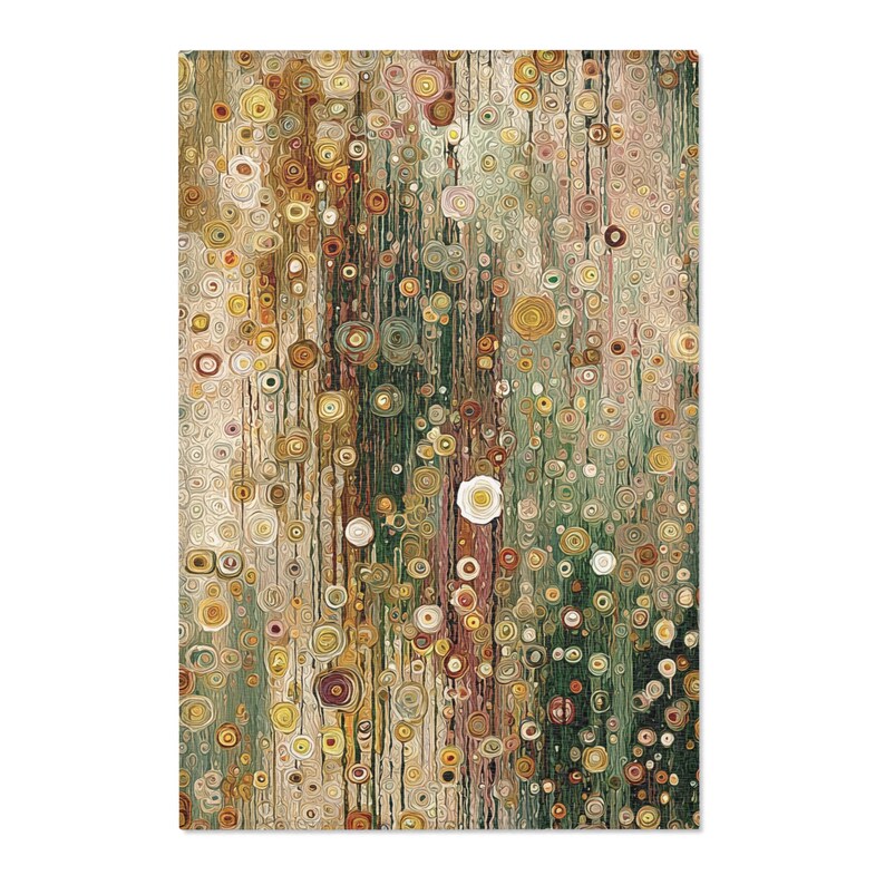 Gustav Klimt Inspired Area Rug, Low Pile, Funky, Colorful, & Unique ...