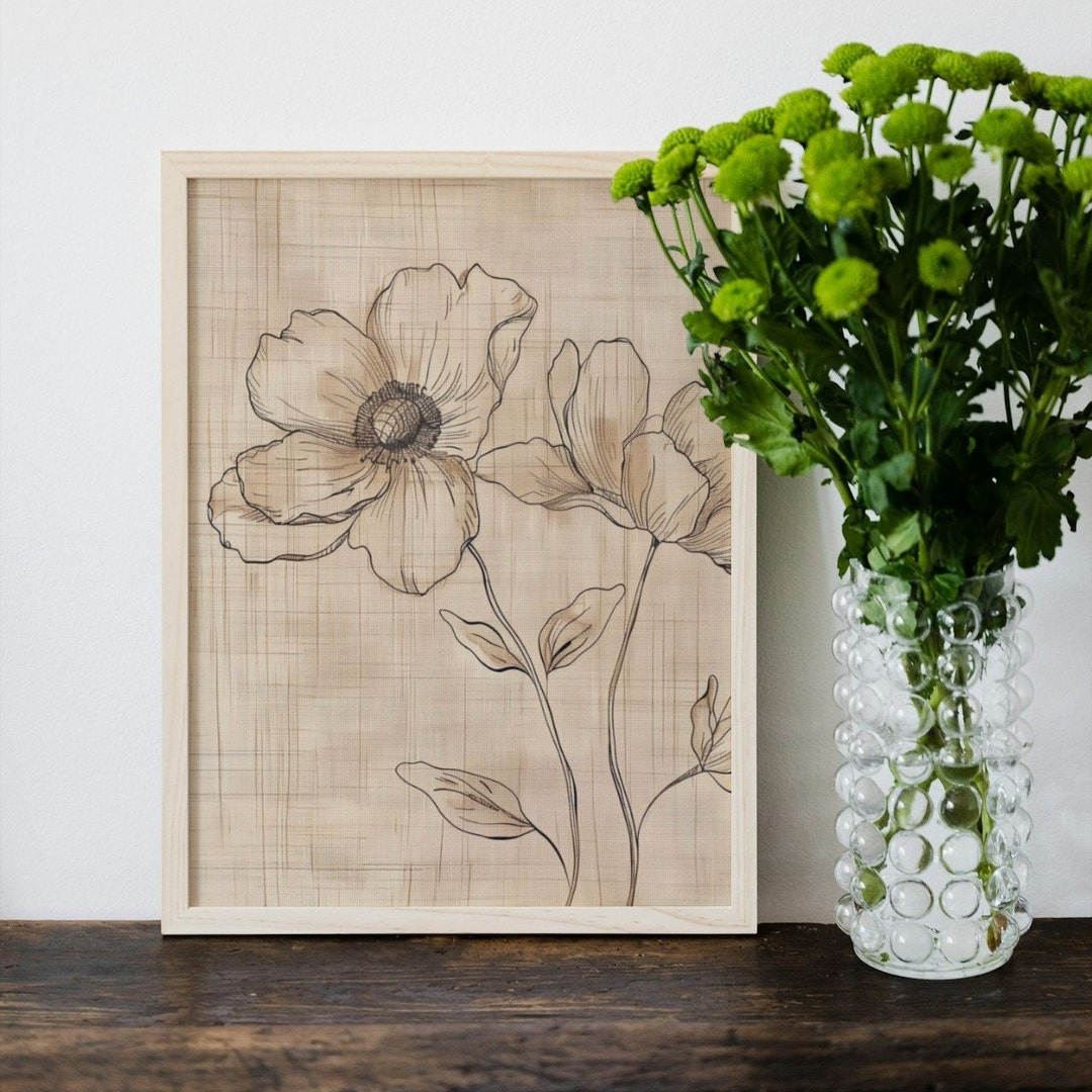 Poppy Wall Art, Downloadable Print, Poppy Flower Art, Botanical Prints ...