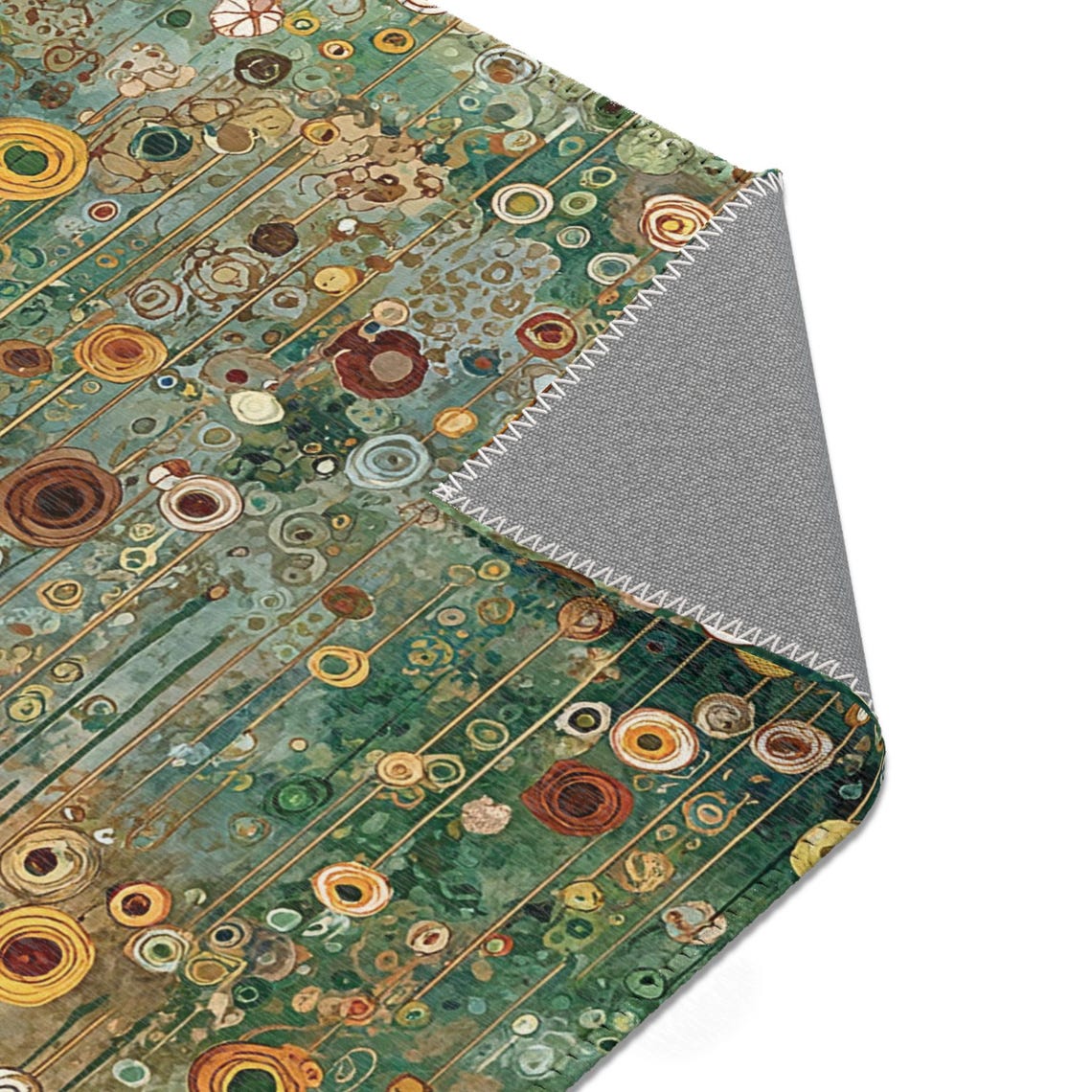 Gustav Klimt Inspired Area Rug, Low Pile, Funky, Colorful, & Unique ...