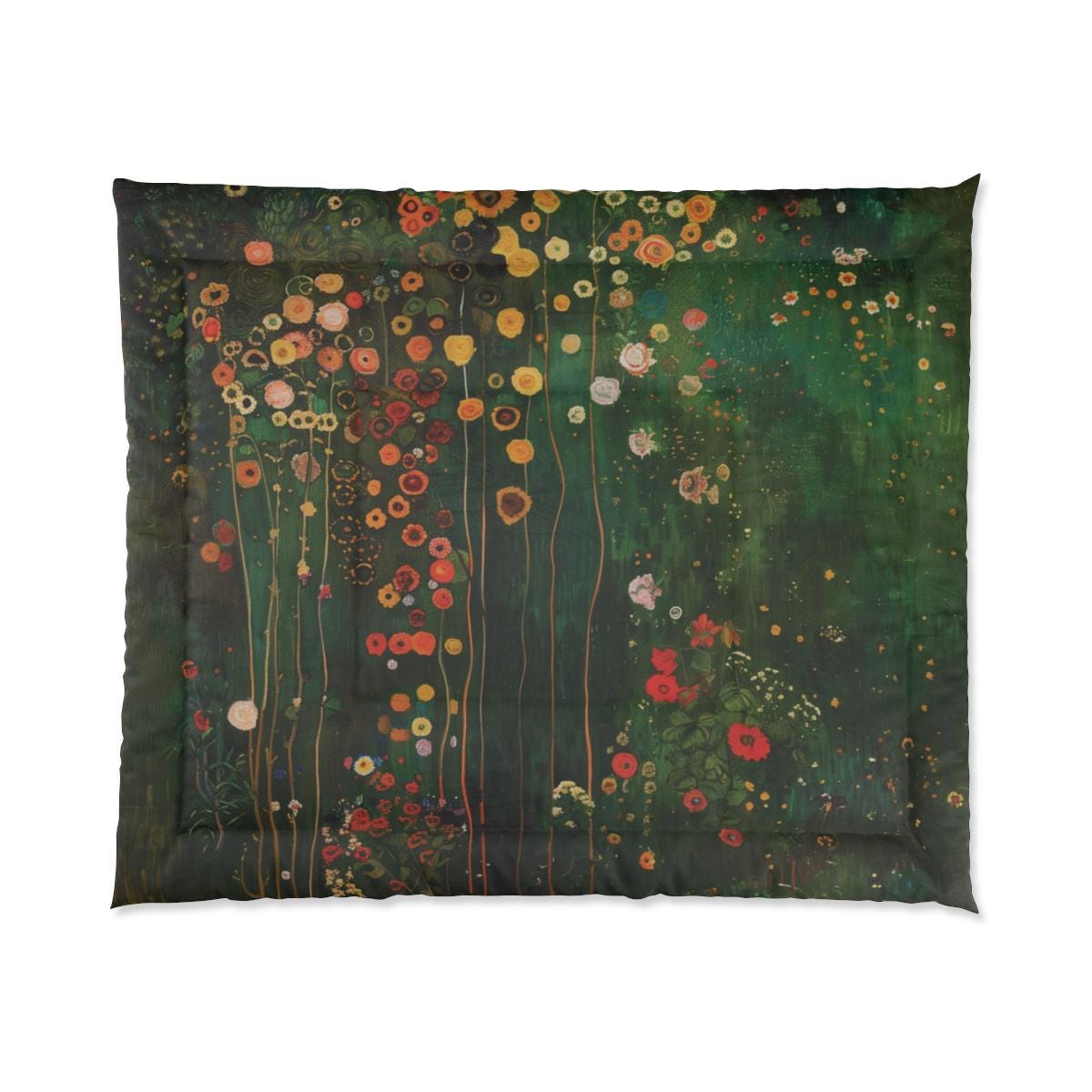 Gustav Klimt Inspired Bedspread, Lightweight Botanical Summer Bed ...