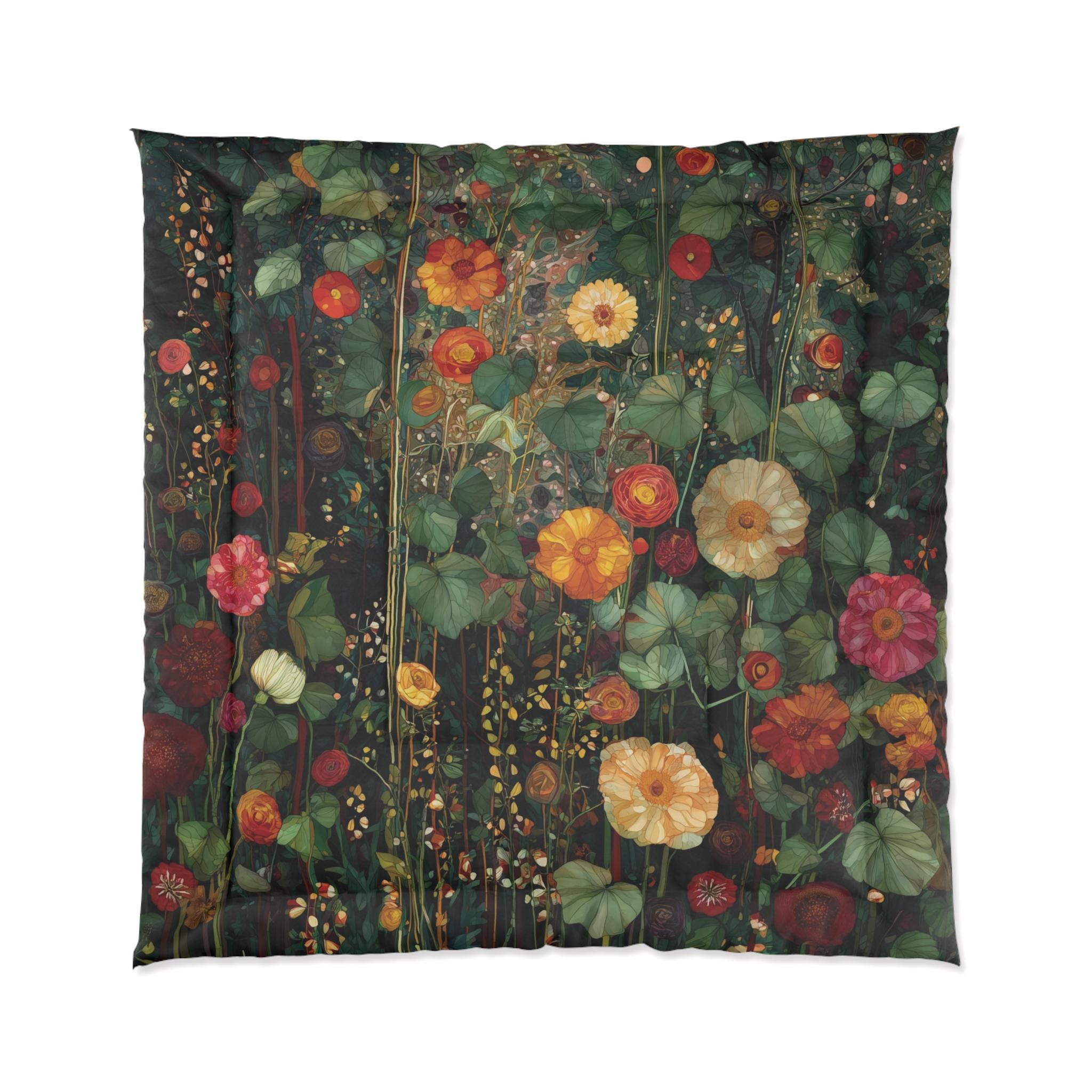Gustav Klimt Inspired Bedspread, Lightweight Botanical Summer Bed ...