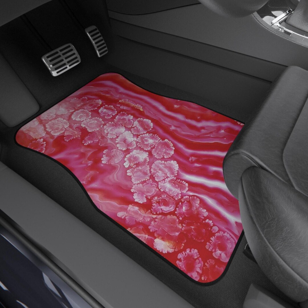 Hot Pink Car Mats (set of 4), Boho Floor Mats, Cute Car Interior Decor ...