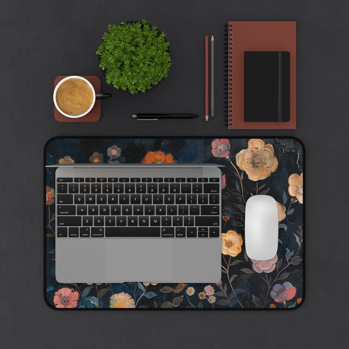 Botanical Desk Mat, Extra Large Cottagecore Mousepad, Cute Floral Desk ...