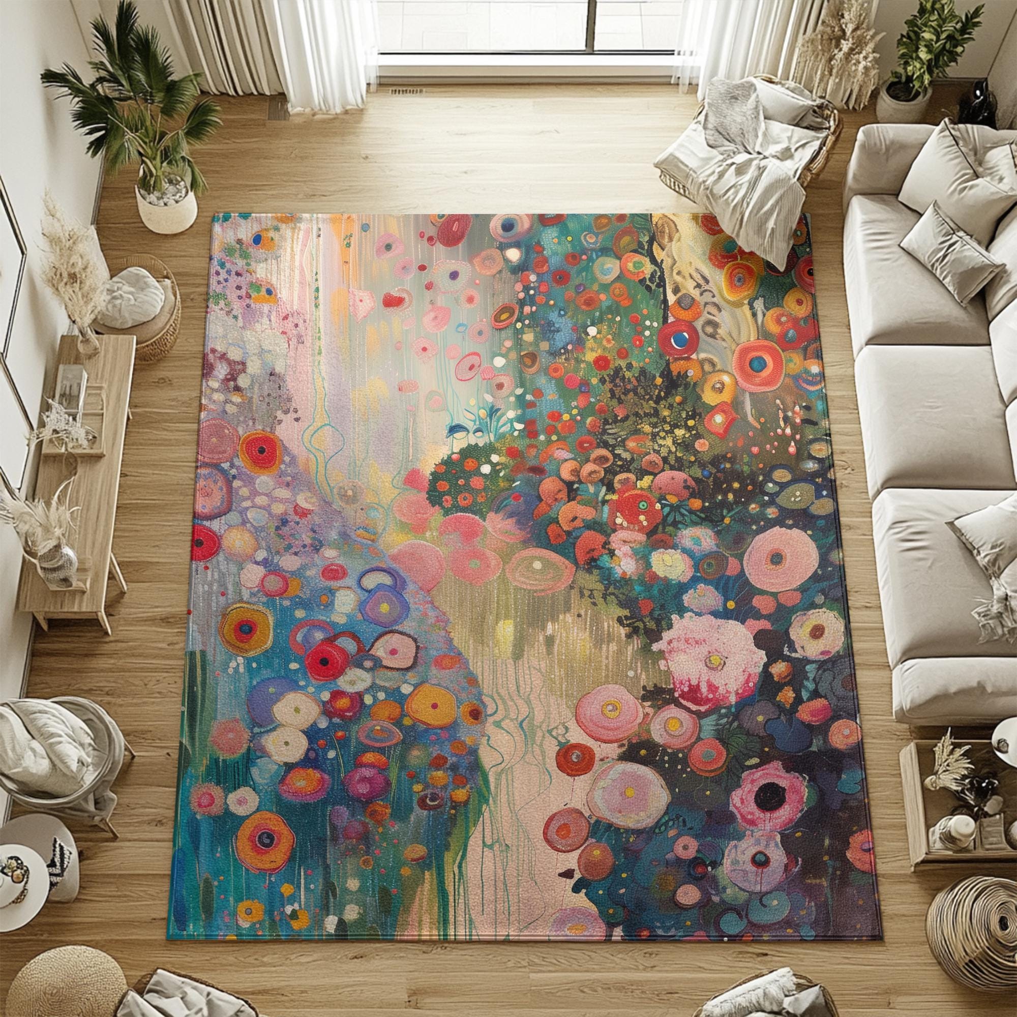 Gustav Klimt Inspired Area Rug, Funky, Colorful, & Unique Area Rugs ...