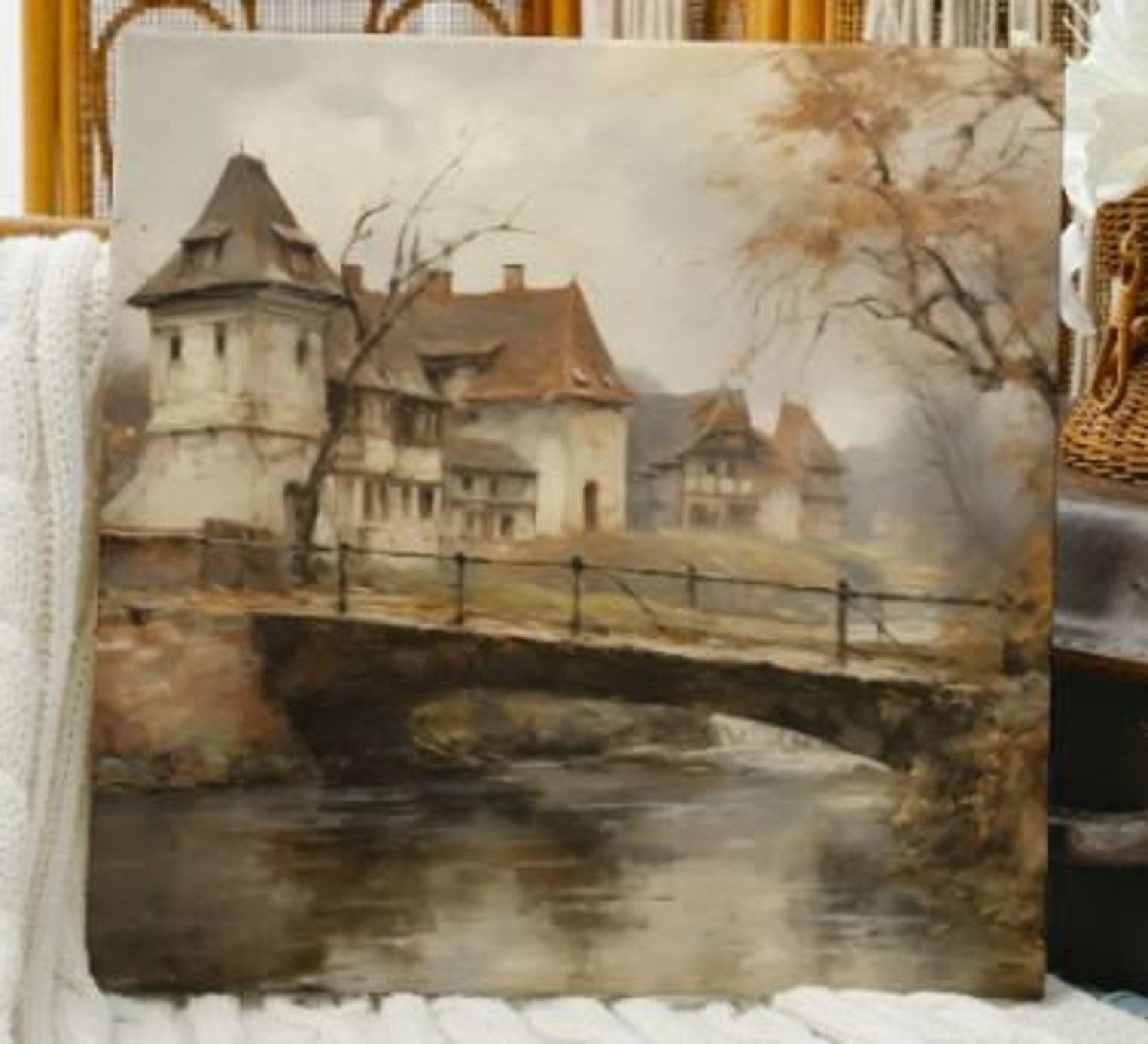 Cozy European Village Wall Art, Digital Print, Elegant Printable Wall ...